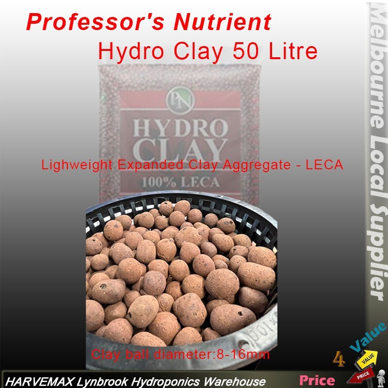 Professor's Nutrient Hydro Clay Ball Hydroponic Grow Medium 50L LECA ...