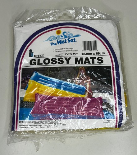 Intex The Wet Set 1990 Glossy Mats 72”x"27” Vintage NOS Yellow Contains ...