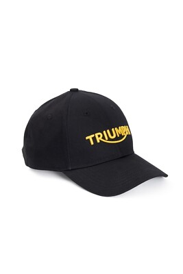 Triumph Motorcycles Mundesley Black Gold Embroidered Logo Baseball Cap ...