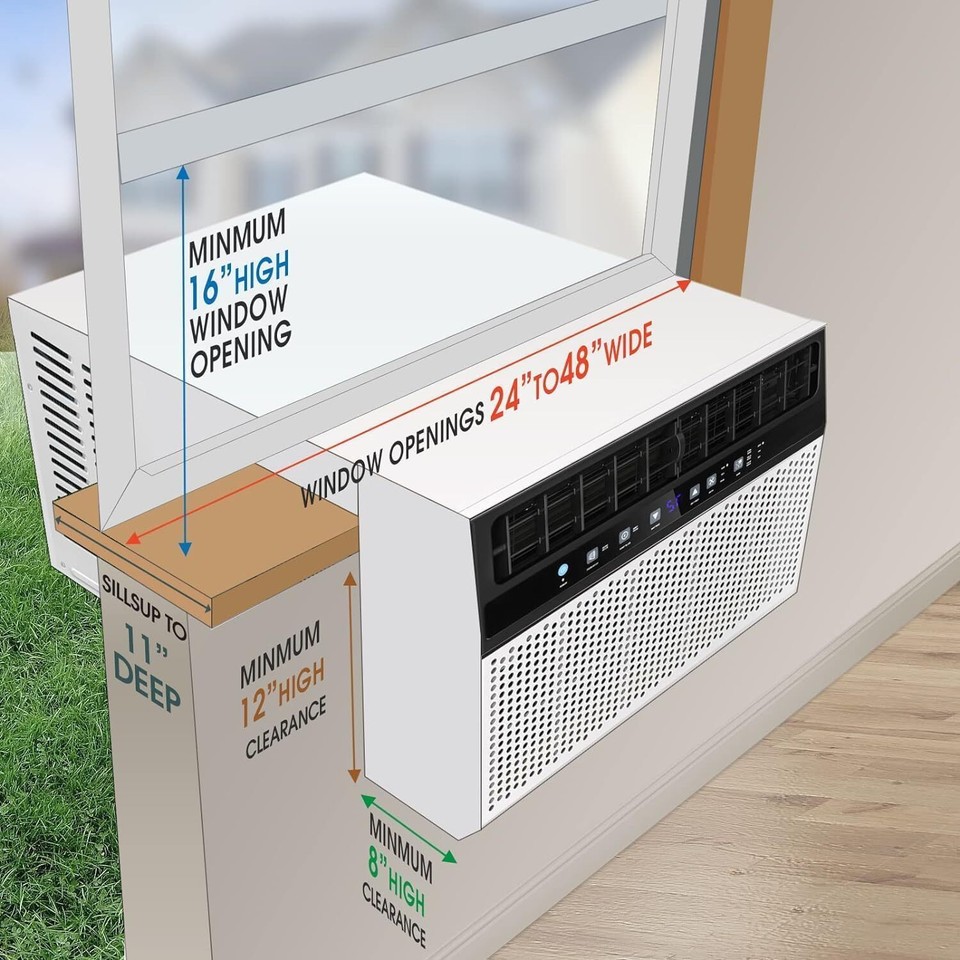 10000BTU U-Shaped Window Air Conditioner with Full Window View,Washable ...