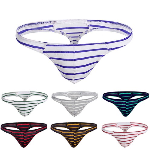 String Pour Homme Avec Poche Bombée Micro Bikini Sous-Vêtements Rayés ...