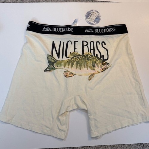 NWT Little Blue House Nice Bass Boxer Briefs Funny Underwear Fishing XL ...