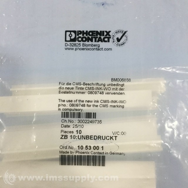 Phoenix Contact 1053001 ZB Marking Strip Bag of 10 for sale online | eBay