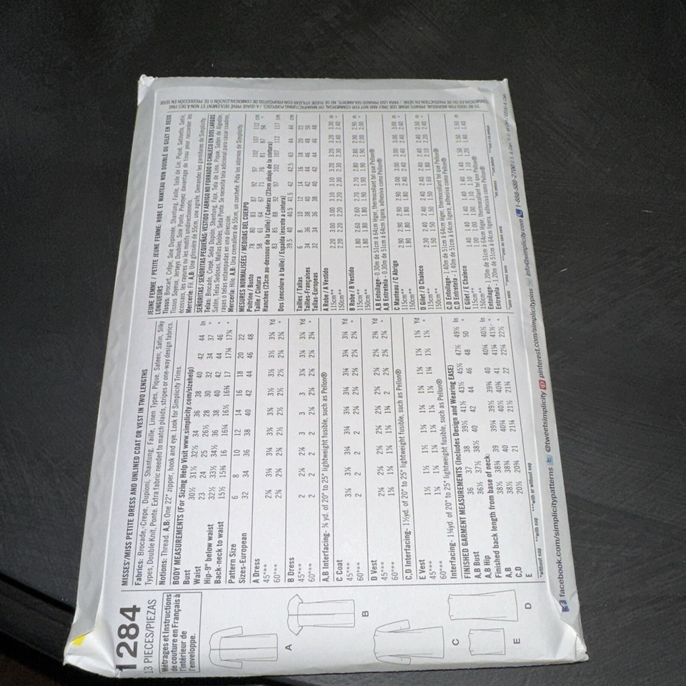 Simplicity 1284 Mod Era Sheath Dress & Jacket Sz 14-22 UNCUT Pattern ...