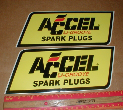 Accel U-Groove Spark Plugs 1990's Hot Rod Nascar drag racing decal ...
