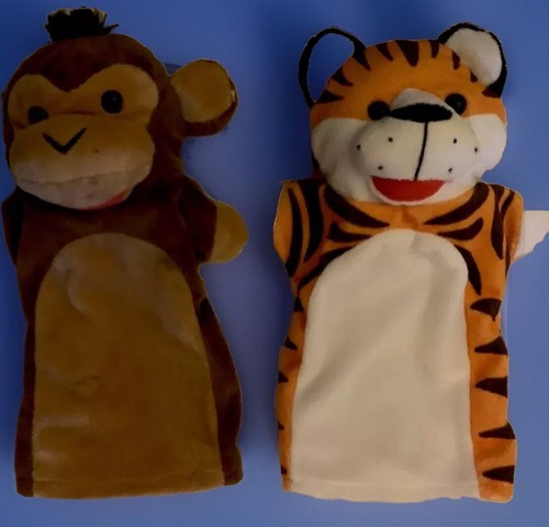 Melissa And Doug Puppets Tiger & Monkey Jungle Animals Plush Set Of 2 ...