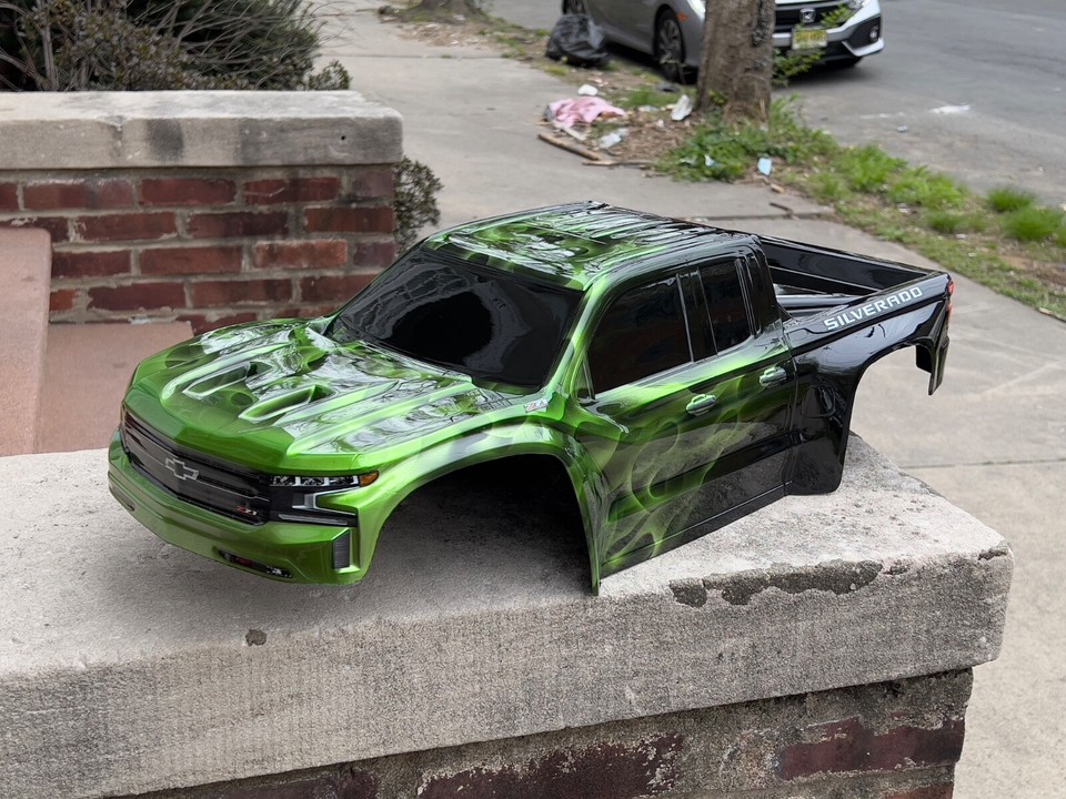 CUSTOM PAINTED RC BODY, XMAXX, X-MAXX, X MAXX, CANDY GREEN CHROME ...
