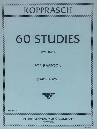 60 Studies Bassoon Vol 1-International Music Company | eBay