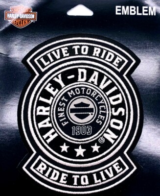Harley Davidson® Live to Ride Ride to Live Finest Motorcycle 1903 Patch ...