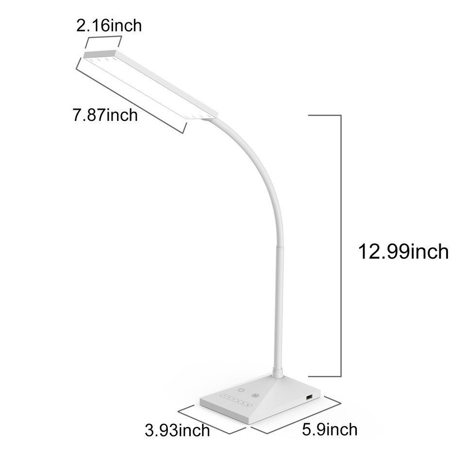 72 LED Touch Sensor Desk Lamp 5 Modes Table Light Eye-Caring Reading ...