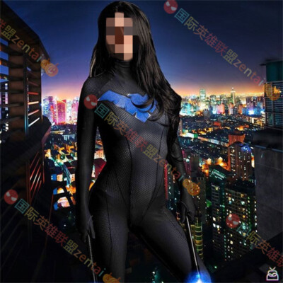 Women Nightwing Costume Superhero Cosplay Jumpsuit Halloween Zentai ...