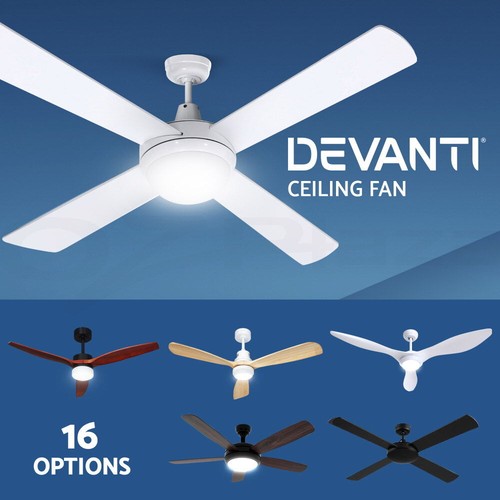 Devanti 48" 52" 64" Ceiling Fan AC DC Motor Fans Light LED Remote ...