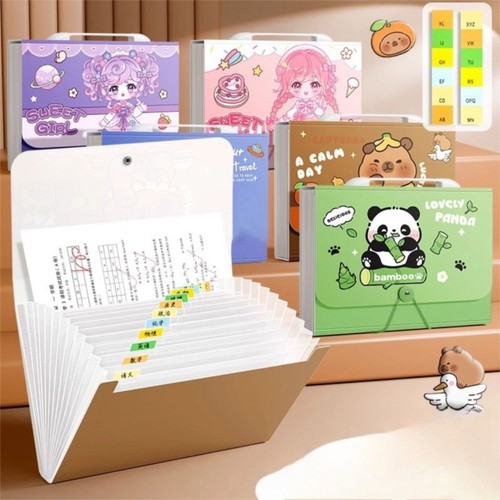 13 Pockets Test Paper Storage Folder Capybara File Organizer A4 File ...