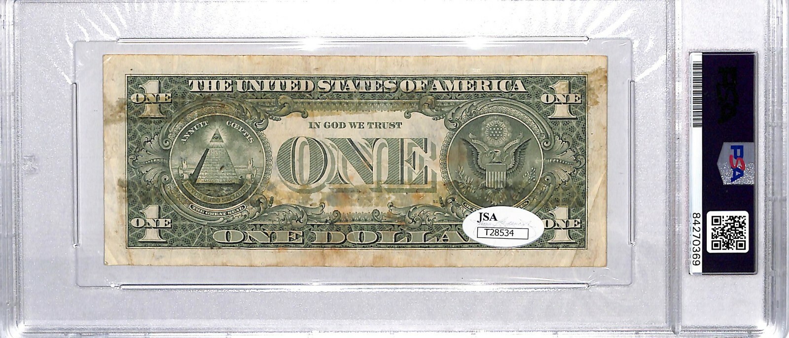 GENE SIMMONS & PAUL STANLEY Signed Auto "KISS" $1 Dollar BILL PSA/DNA ...