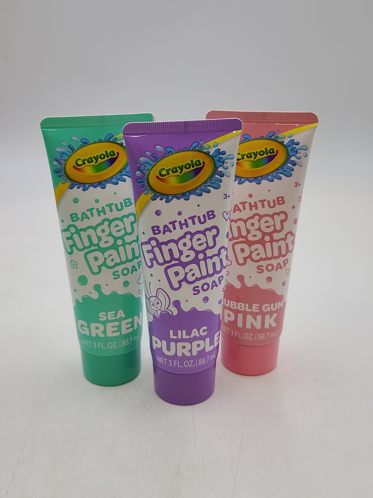 Pack of 3 Mix Crayola Bathtub Finger Paint Soap 3 Oz. Pink, Green ...