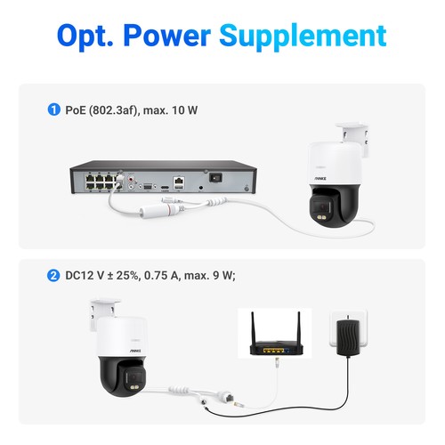 ANNKE PoE 3K Pan /Tilt IP Camera Full Color Night Vision Two-Way Audio ...