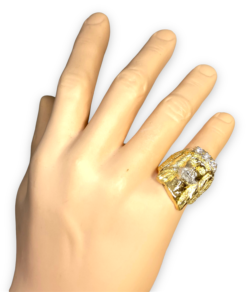 29 MM LONG DIAMOND-CUT JESUS LORD FACE HEAD HIP HOP STYLE RING REAL 10K ...