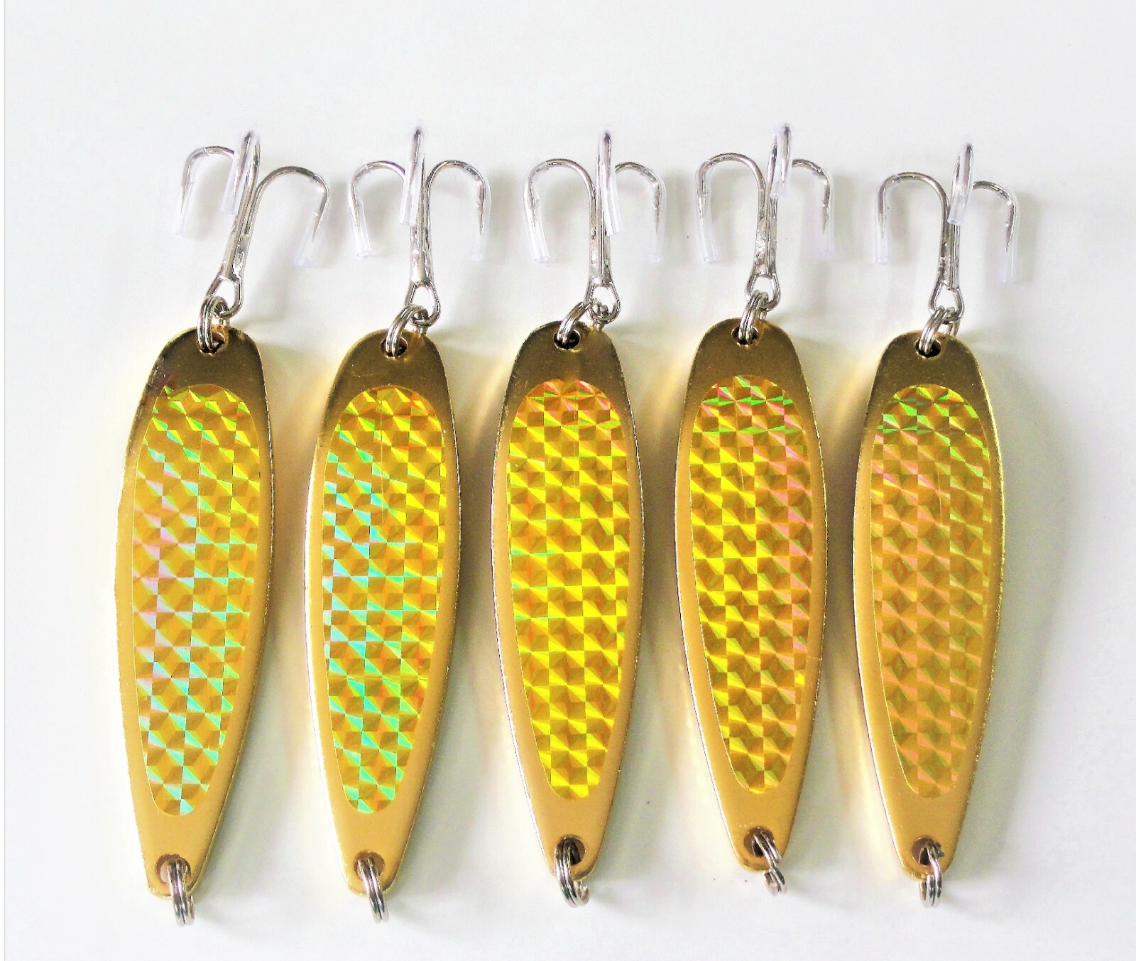 1 to 100 pcs 3oz Casting Crocodile Spoons Gold Holographic Saltwater ...