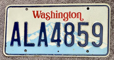 Washington License Plate #ALA4859 (Older Cursive Style) Mountain ...