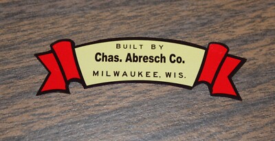 Chas. Abresch Co Waterslide Decal for Harley-Davidson Servi-Car and ...