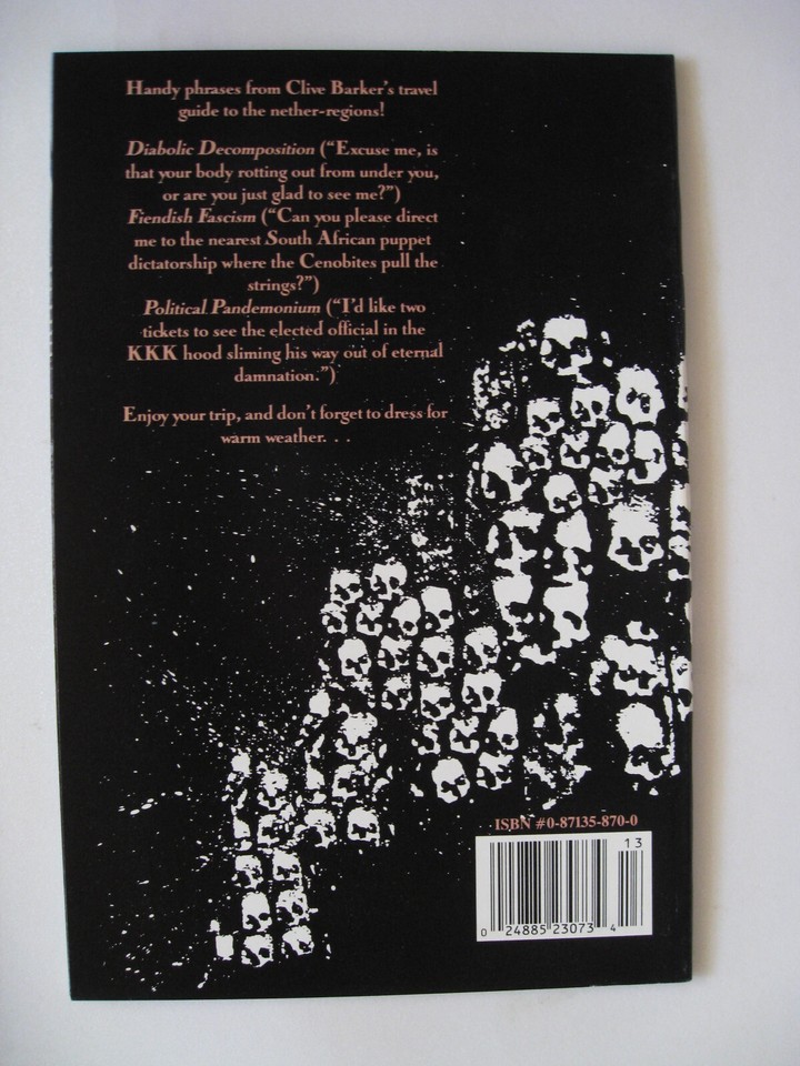 Clive Barker's Hellraiser Book 13 US SC 1st Larry ("Matrix") Wachowski ...