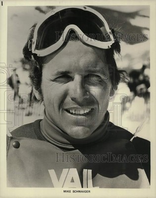 Press Photo Professional ski racer Mike Schwaiger at Kitzbuhel, Austria ...