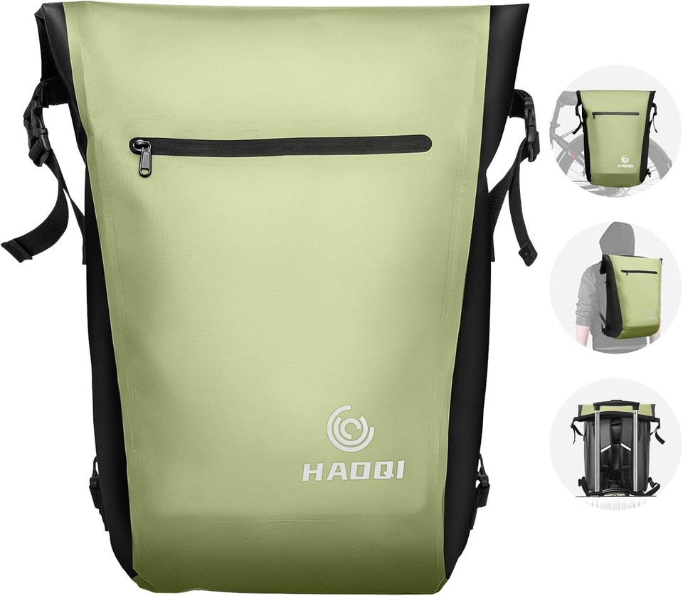 HAOQI Bike Pannier Waterproof Bike Rear Rack Bag 27L Large Capacity ...