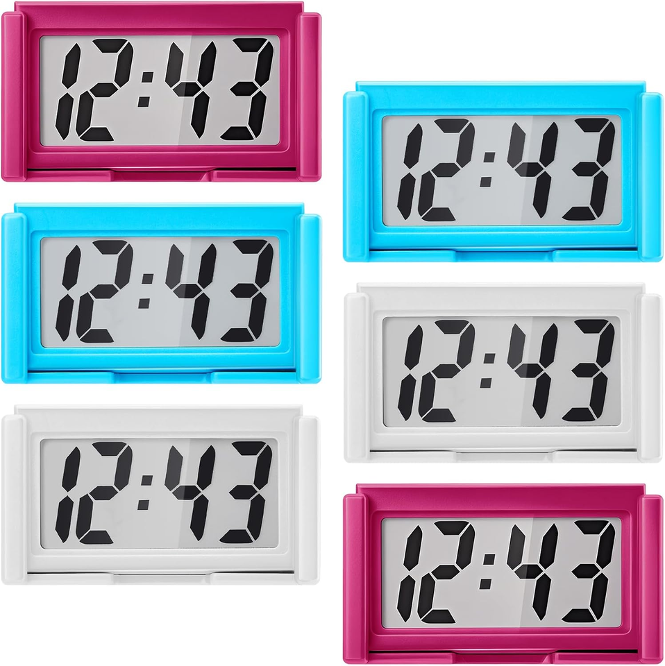 3 Pieces Mini Digital Clock Small Digital Clock Stick on Battery ...