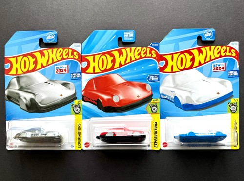 2024 Hot Wheels Porsche 911 Carrera RED, SILVER, and WHITE key fob ...