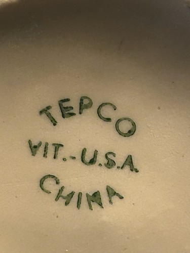 Vintage TEPCO Pottery USA Water Pitcher Beige tilted Style Read ...