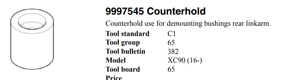 9997545 Volvo Counterhold Tool | eBay