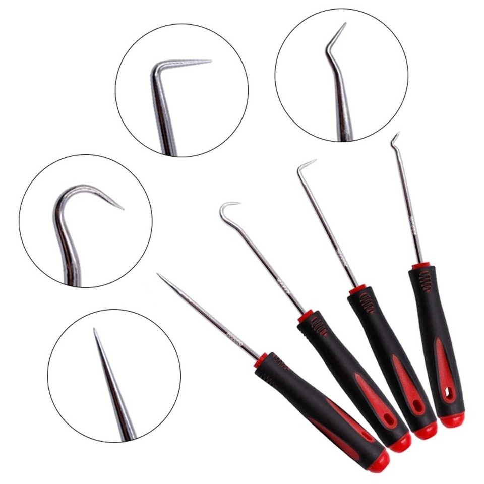 4Pcs Pick and Hook Set Car Auto Oil Seal/O-Ring Seal Gasket Pick Puller ...