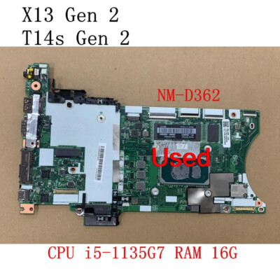 NM-D362 For Lenovo T14S Gen 2/X13 Gen 2 Laptop Motherboard CPU I5 ...