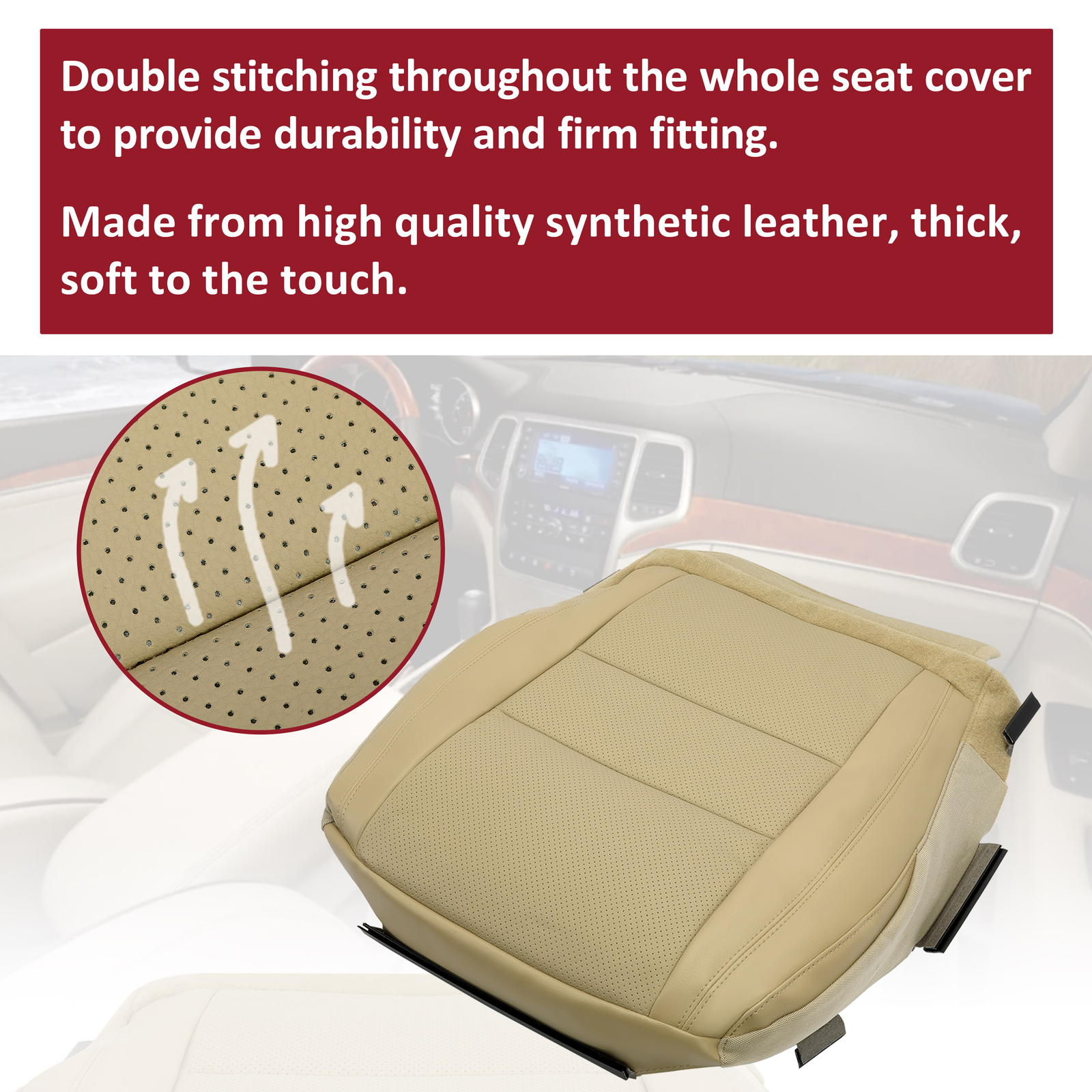 Driver Bottom Seat Cover For 2011- 2016 Jeep Grand Cherokee Limited ...