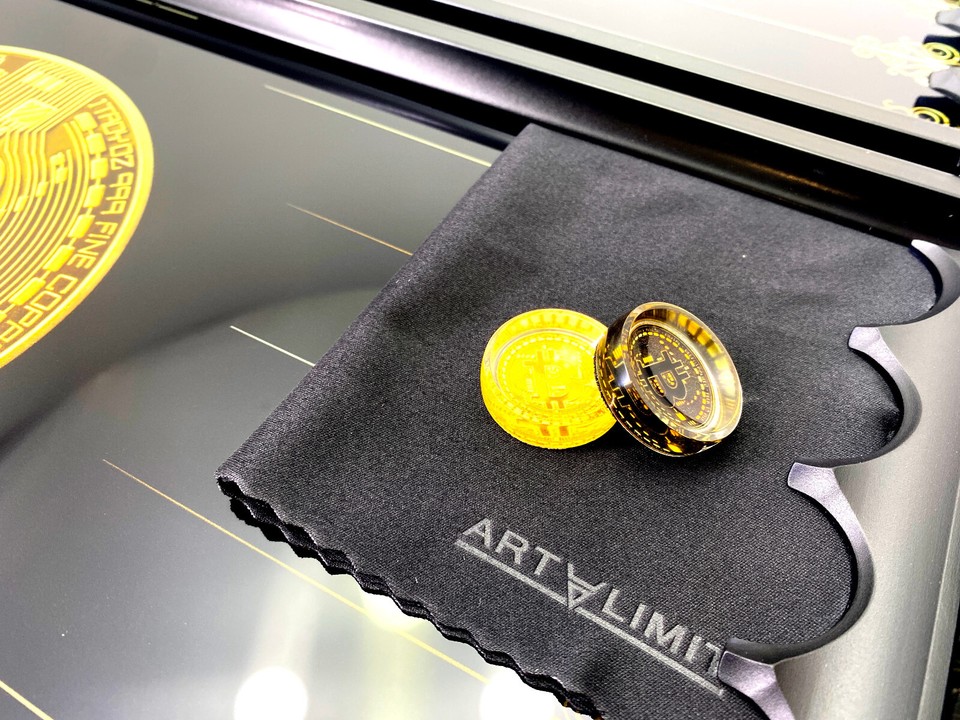 Backgammon Set Board Game Gold Bitcoin. Custom backgammon. | eBay