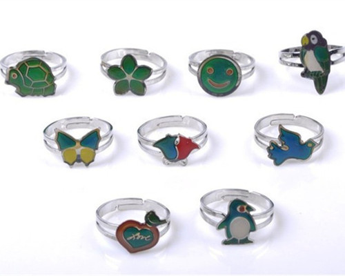 Bulk lots 100 cute animal Emotional mood color change rings boy girl ...