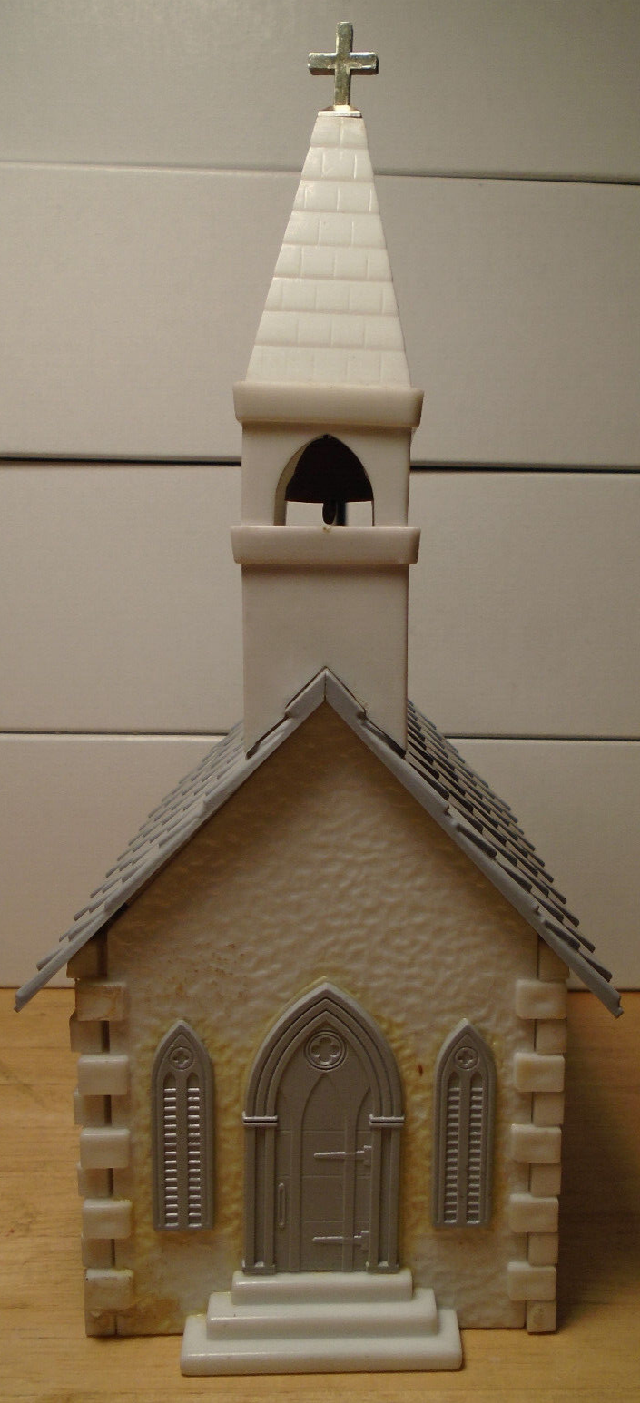 VINTAGE BACHMANN PLASTICVILLE O-S SCALE CHURCH KIT WITH ACTUAL BELL IN ...
