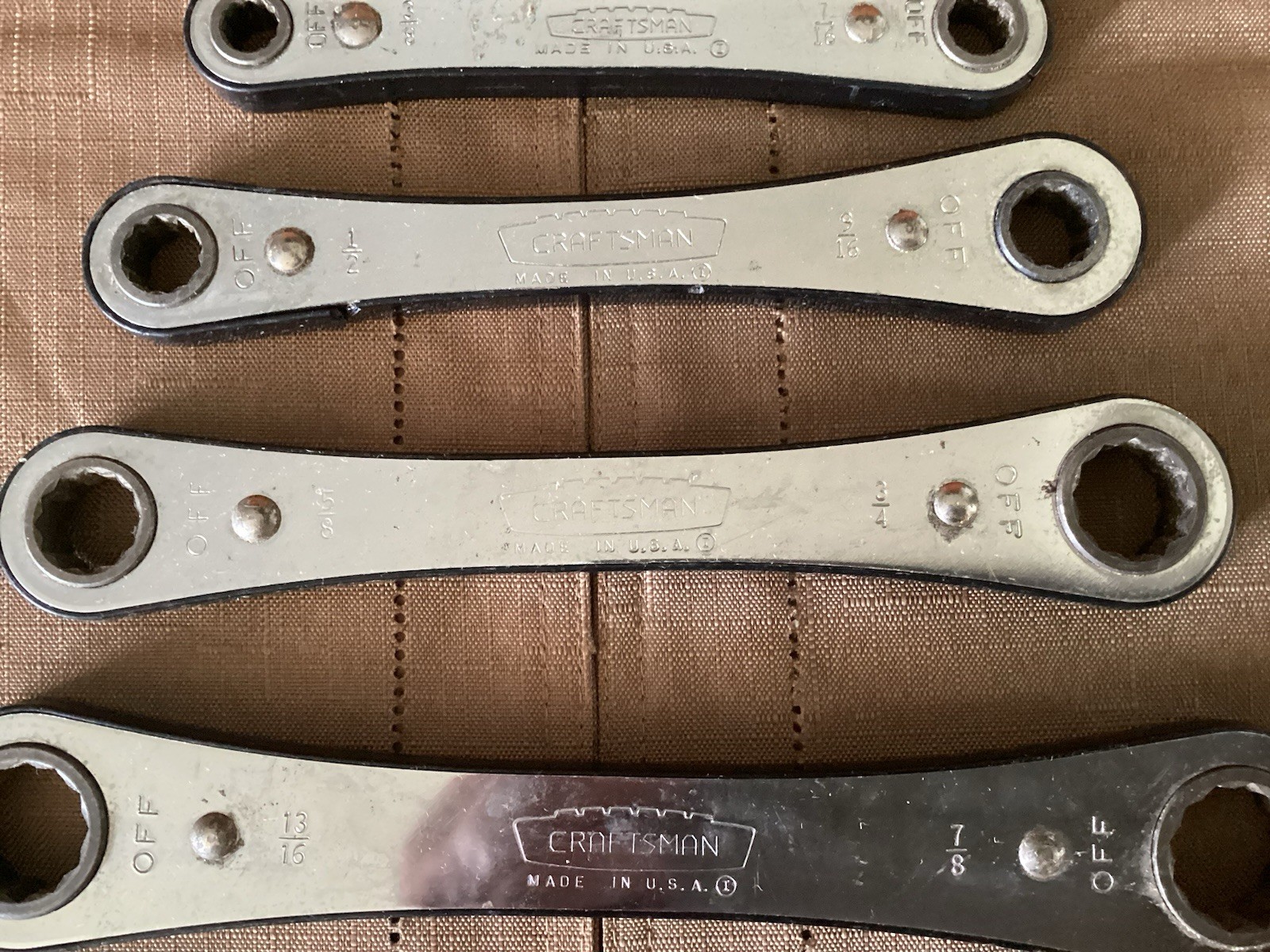 Craftsman Ratcheting Box Wrench 12 Point Lot Of Four 3/8” - 7/8 ...