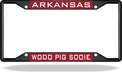 Arkansas WOOO PIG SOOIE Black License Plate Frame | eBay