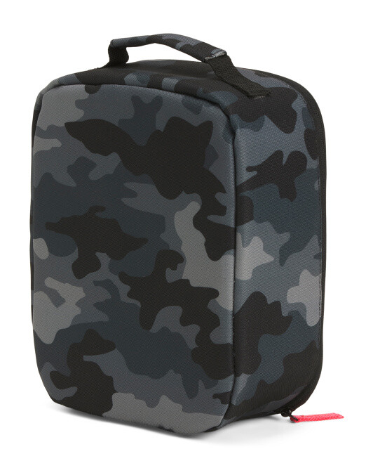 HURLEY INSULATED COOLER SCHOOL LUNCH BOX TOTE ZIPPERED SHARK MOUTH GRAY ...