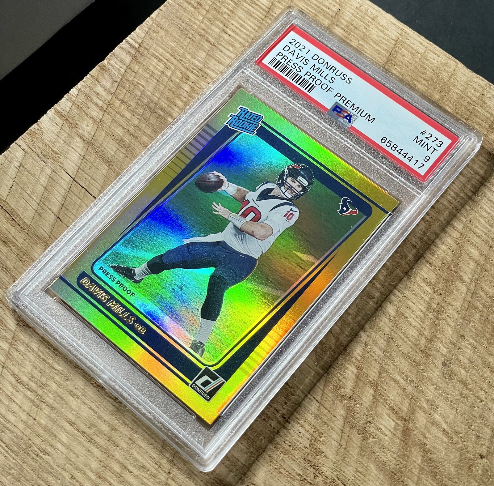 Davis Mills RC - 2021 Donruss Gold Holo Press Proof Premium Rookie #273 ...