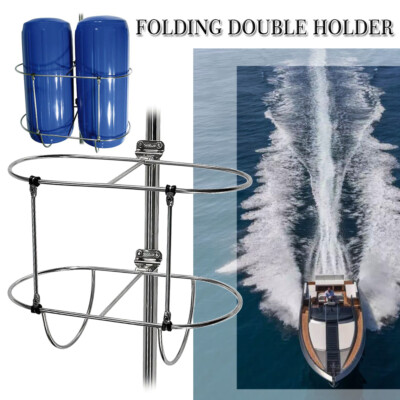 304 Stainless Steel Folding Double Fender Holder Rack for 9-1/2inch ...