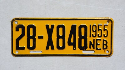 1955 NEBRASKA Trailer License Plate - NICE ORIGINAL | eBay