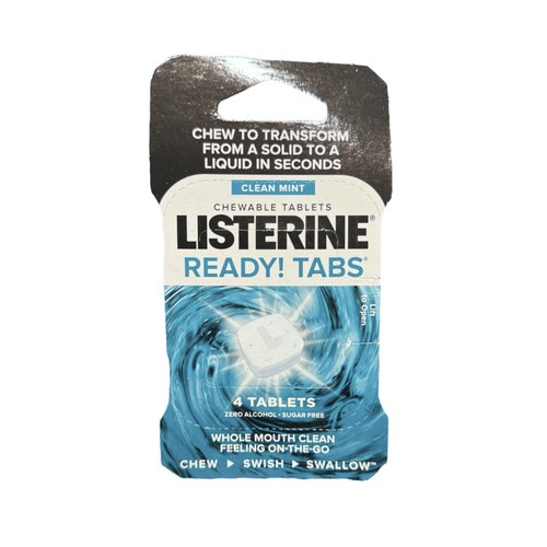 Listerine Ready! Tabs Clean Mint On The Go Mouth Clean Chewable 4 ...