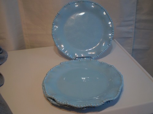 NWOT SET OF 11" MELAMINE LIGHT BLUE PLATES WITH SHIMMER | eBay
