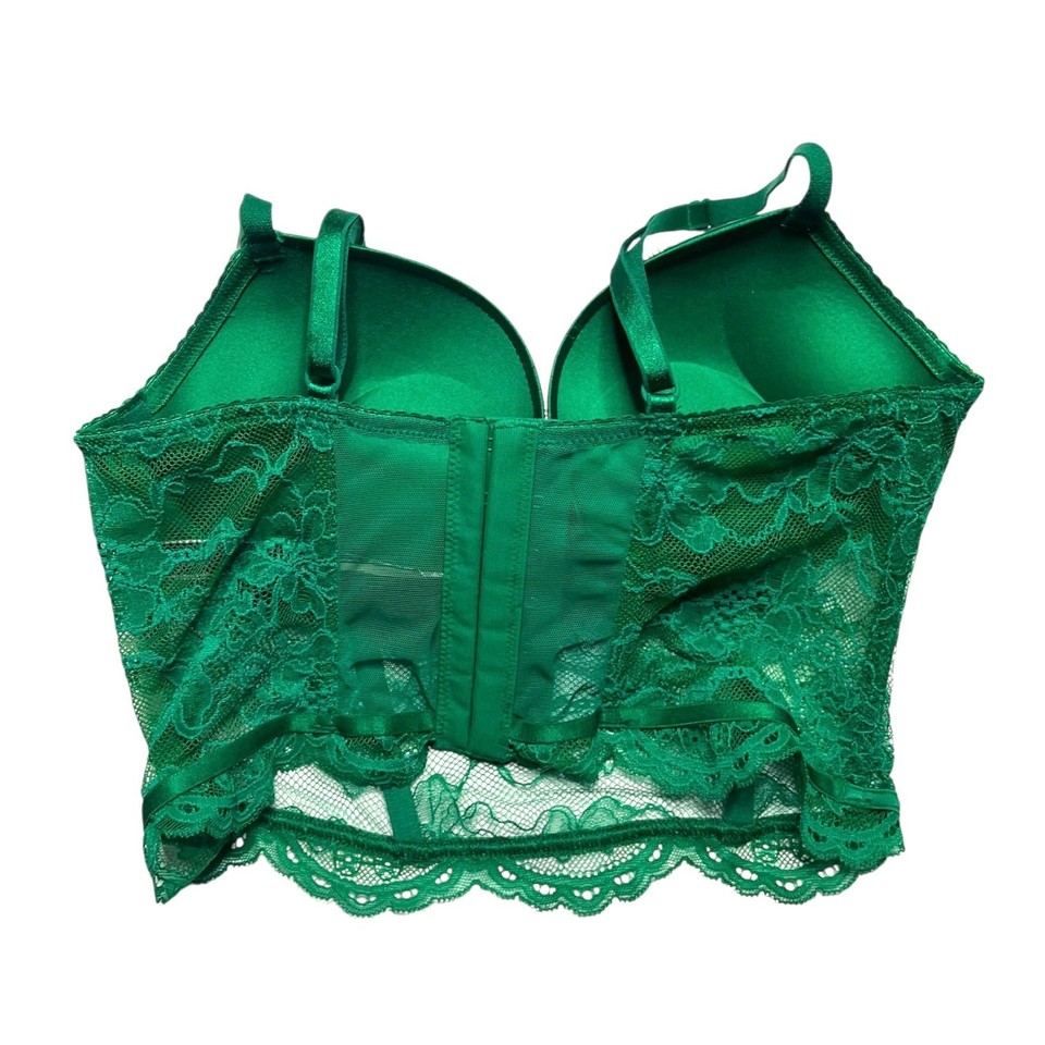 Victoria's Secret Bombshell Corset Push-Up Bra Top Verdant Green Size ...