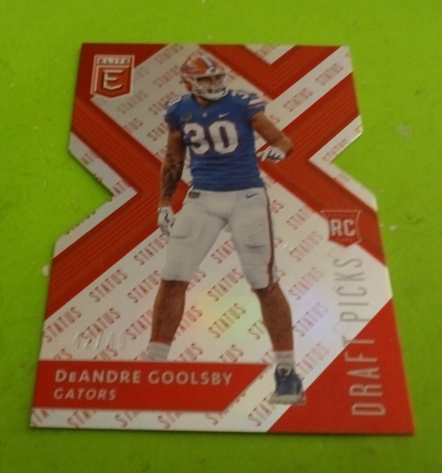 2018 DeAndre Goolsby Panini Elite Draft Picks Status RED Die-Cut 42/49 ...