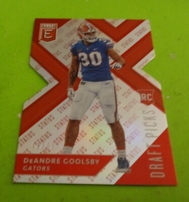 2018 DeAndre Goolsby Panini Elite Draft Picks Status RED Die-Cut 42/49 ...