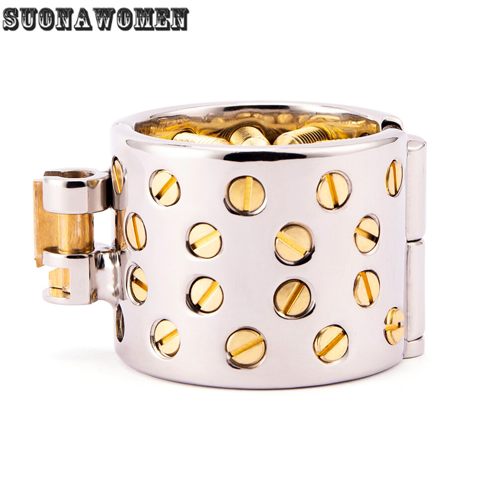 Adjustable Chastity Device Ring Bracelet Teeth Sharp Scrotum Steel ...