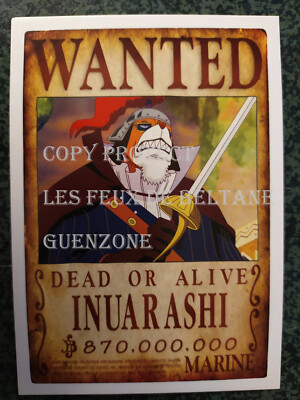 ONE PIECE INUARASHI WANTED MARINE carte postale postcard | eBay